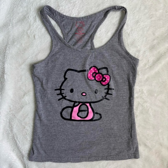 Hello Kitty | Tops | 22 Hello Kitty Gray Pj Tank Top | Poshmark